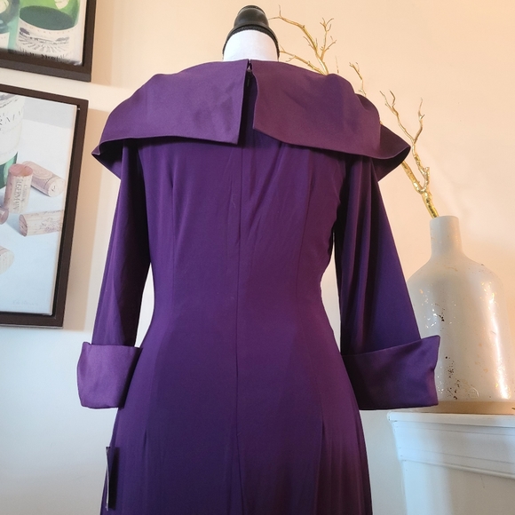 Jessica Howard | Dresses | Jessica Howard Purple Satin Portrait Collar ...
